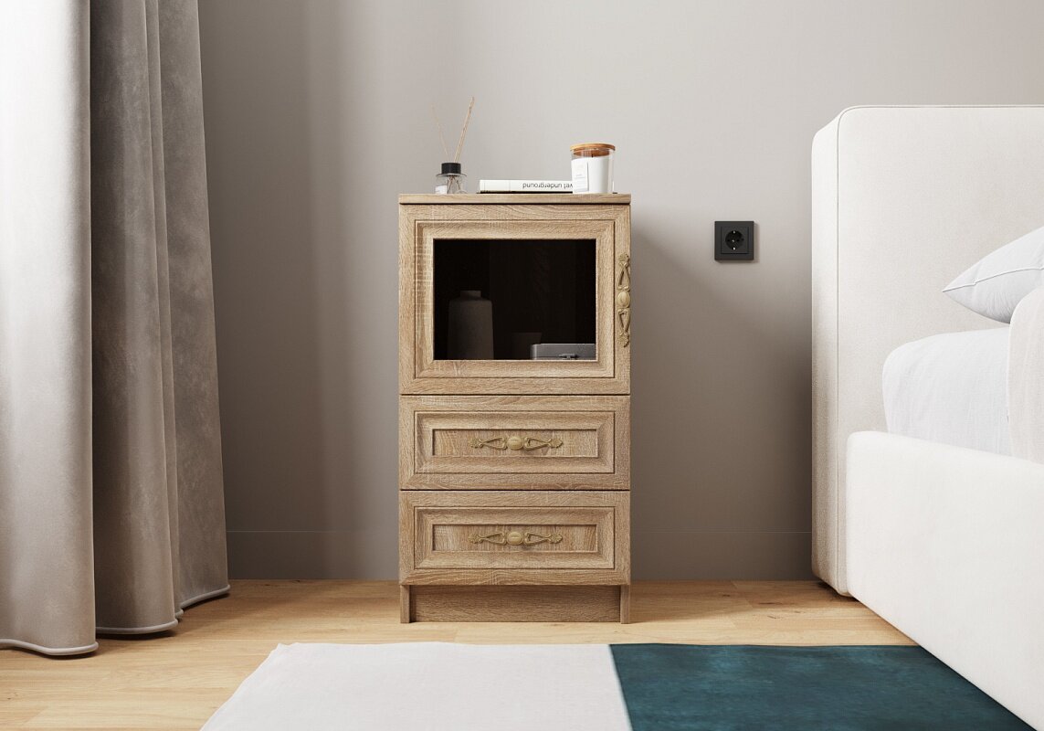 Тумба МебельЛэнд24 Карлос - 014 Дуб Сонома 40x45x75 дуб светлый напольная