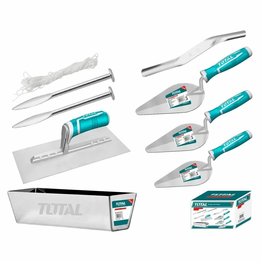 Набор инструментов для кладки и штукатурки, 9 предметов TOTAL THKBPS0906