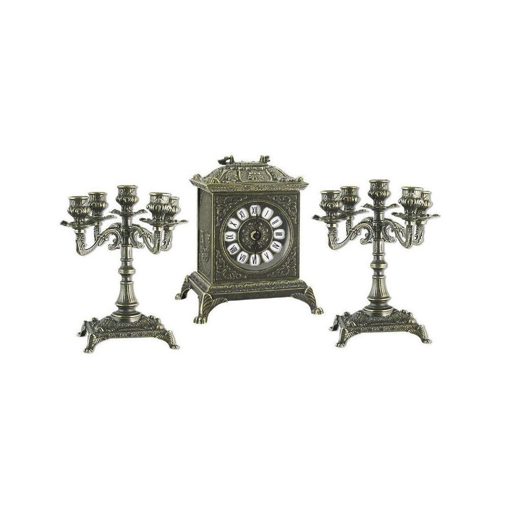 Alberti Livio AL-82-108-B-ANT Часы каминные ларец и 2 канделябра на 3 свечи alberti livio