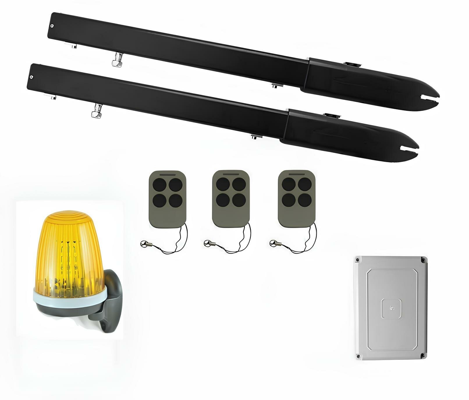 Автоматика для распашных ворот KSW-3000 L-T3-3K, комплект: 2 привода, блок управления, 3 пульта, лампа