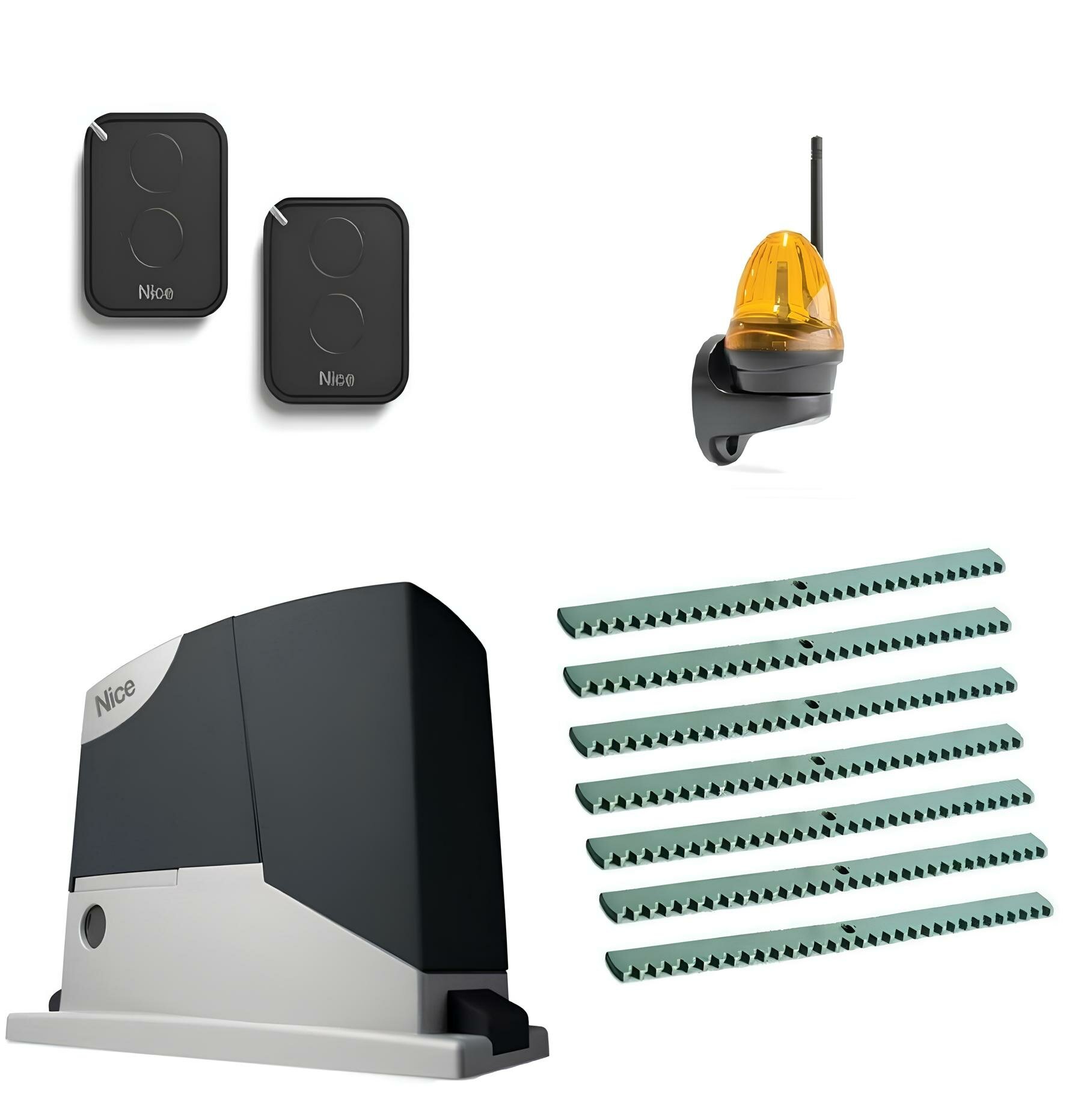 Автоматика для откатных ворот RD400KCE LK7, комплект: привод, лампа, 2 пульта, 7 реек