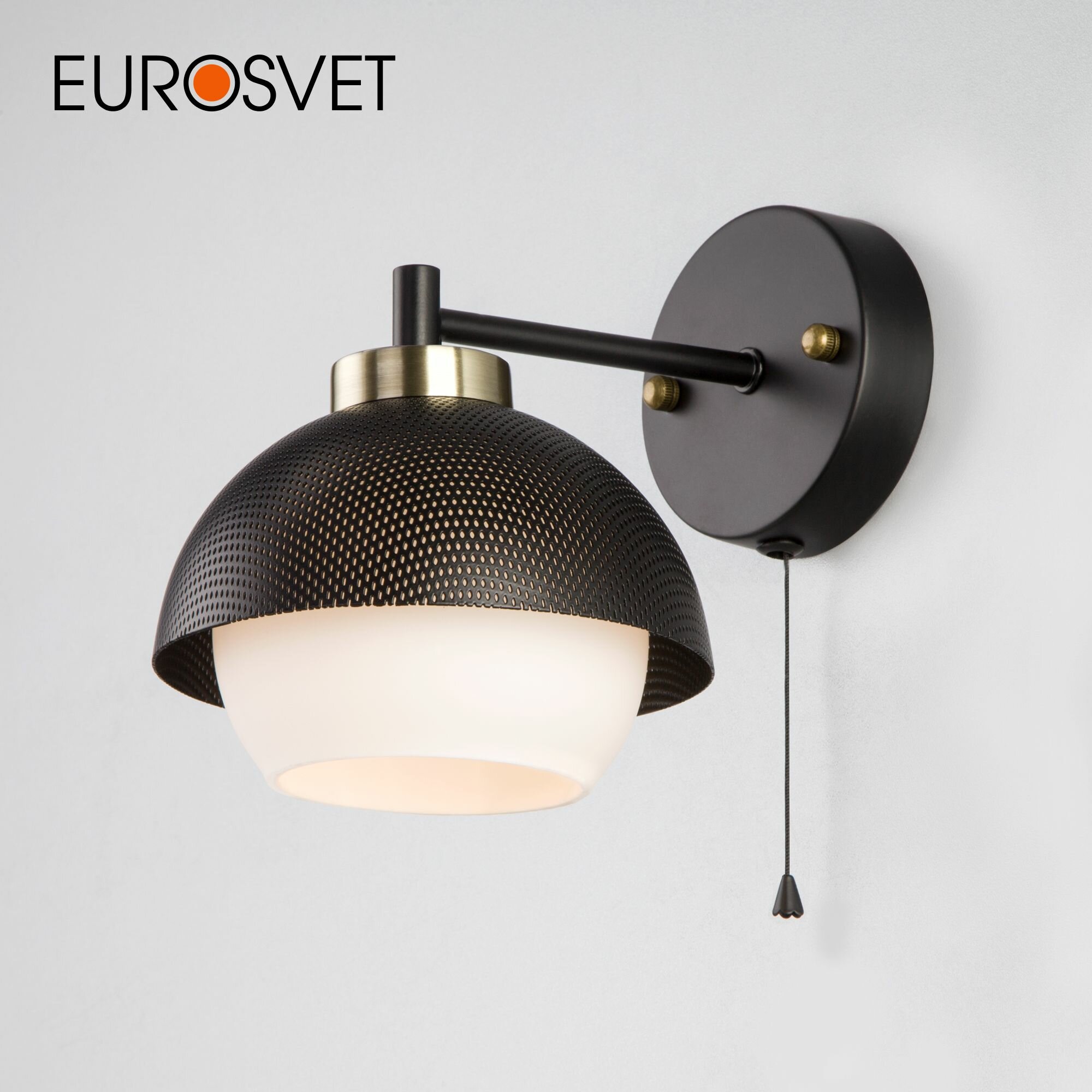 Бра / Настенный светильник Eurosvet Nocciola 70106/1, E27, 60 Вт, с выключателем, цвет черный