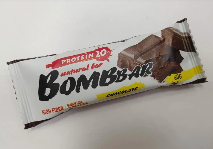 Батончик Bombbar с высоким содержанием протеина, Двойной шоколад, 60 гр