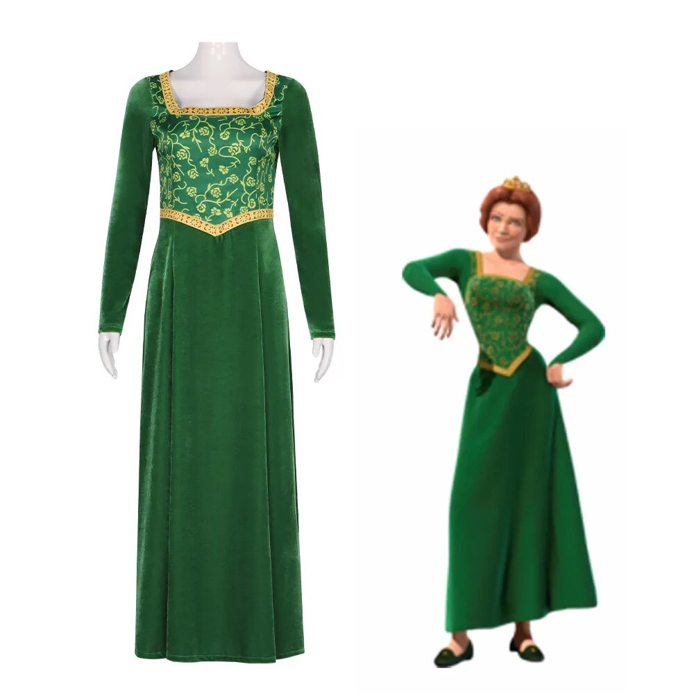 Косплей костюм принцессы Фионы, зеленый, Size: M, Color: Costume