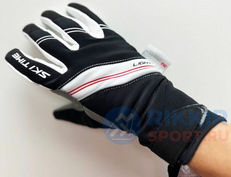 Перчатки SKI TIME Light Velcro S23041 черно-белый, S