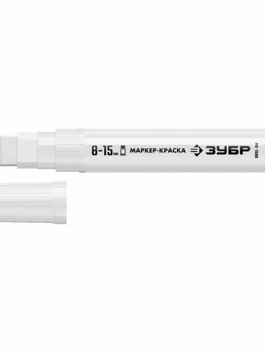 ЗУБР Маркер краска 8-15 мм. плоский, белый 06329-8