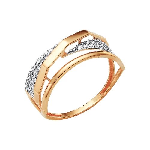 Кольцо, золото, 585 проба, фианит