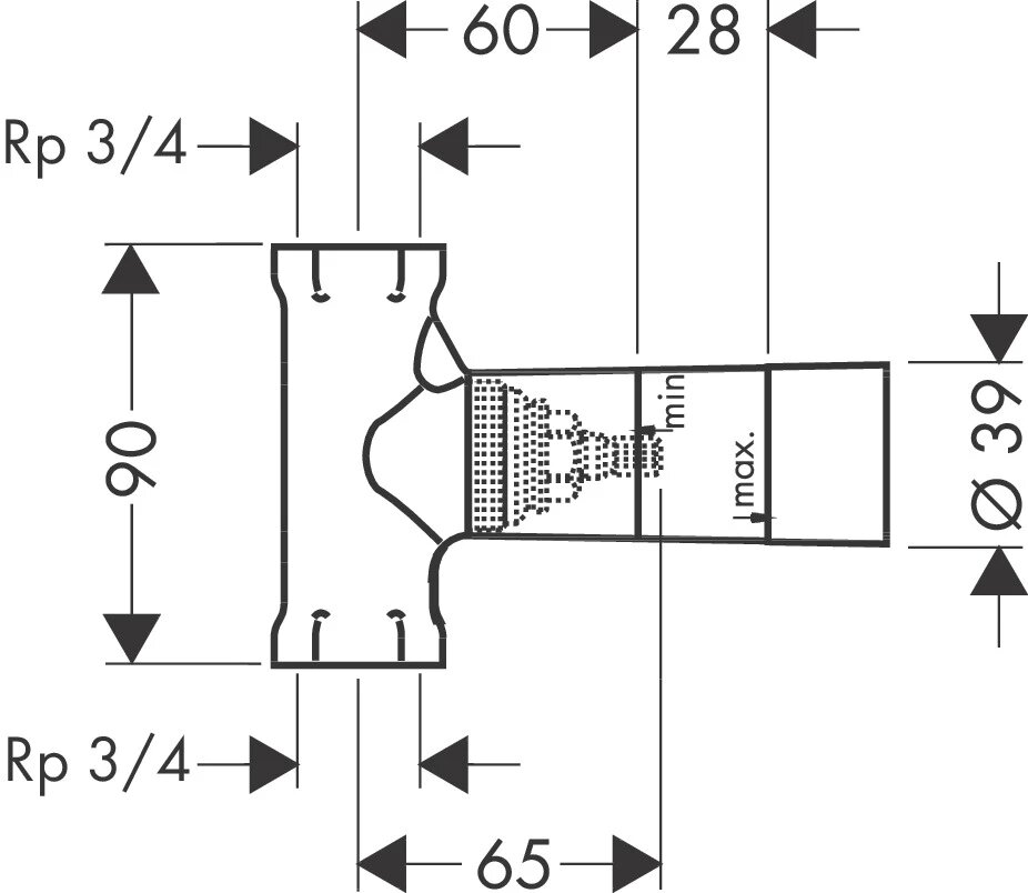 Hg скрытая часть запорного вентиля шпиндельная, скрытый монтаж 3 4 расход воды 130 л мин 15970180 Hansgrohe