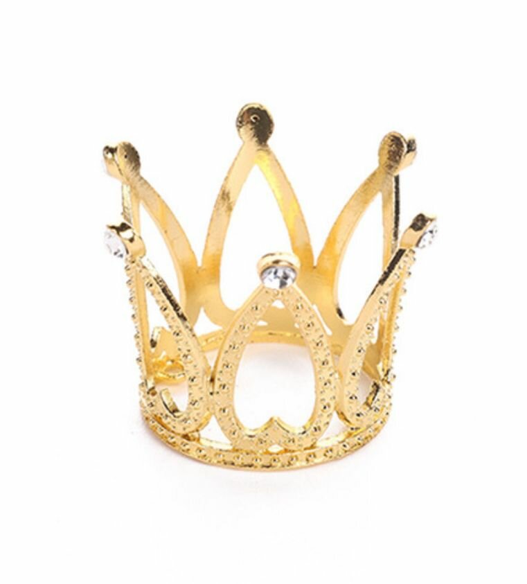 Корона малышка на торт, 3 см , цвет золото