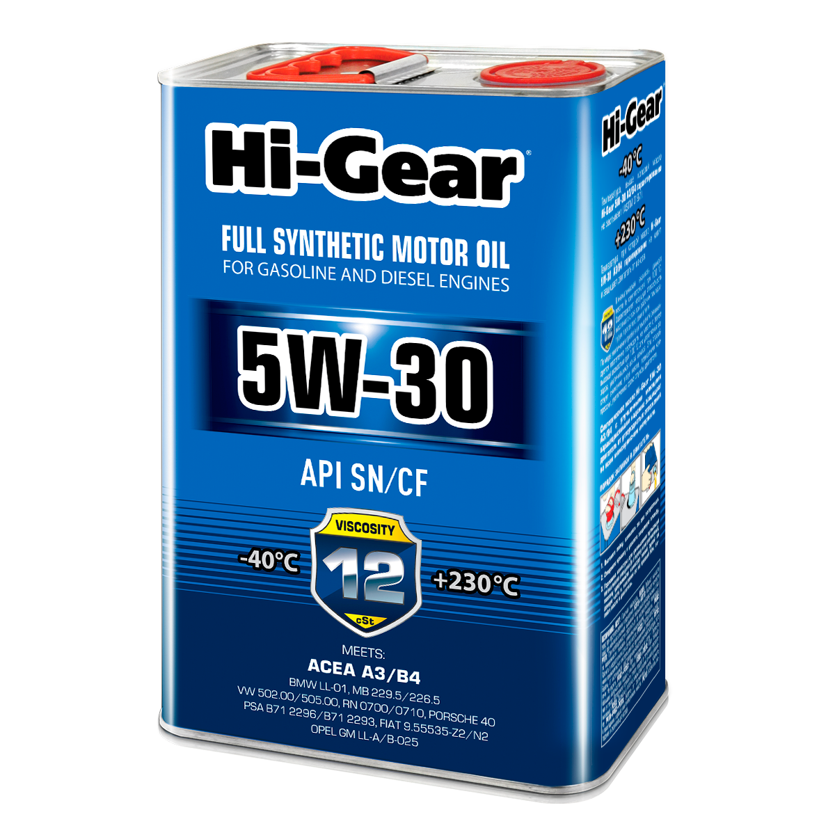 Моторное масло Hi-Gear 5W-30 SN/CF ACEA A3/B4, 4л. HG0034 HG0034