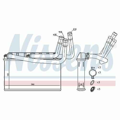Радиатор печки Nissens 70531 для BMW X5 E70, F15, F85, X6 E71, E72, F16, F86