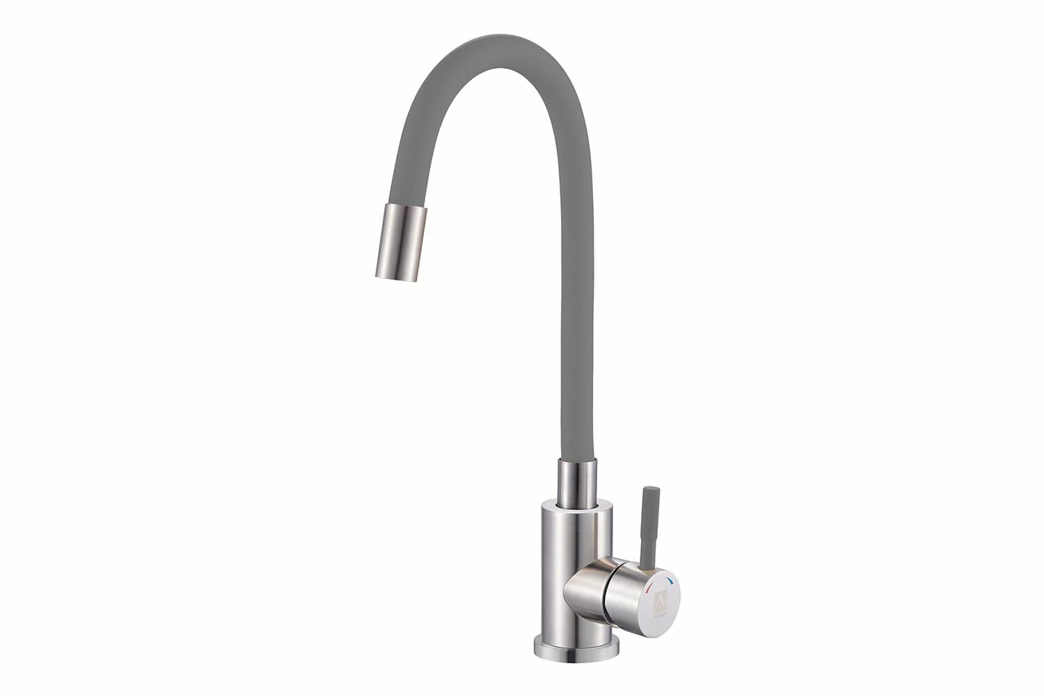 ARGO Смеситель для кухни SOLID серый, пластичный излив, d-35, нерж. сталь,