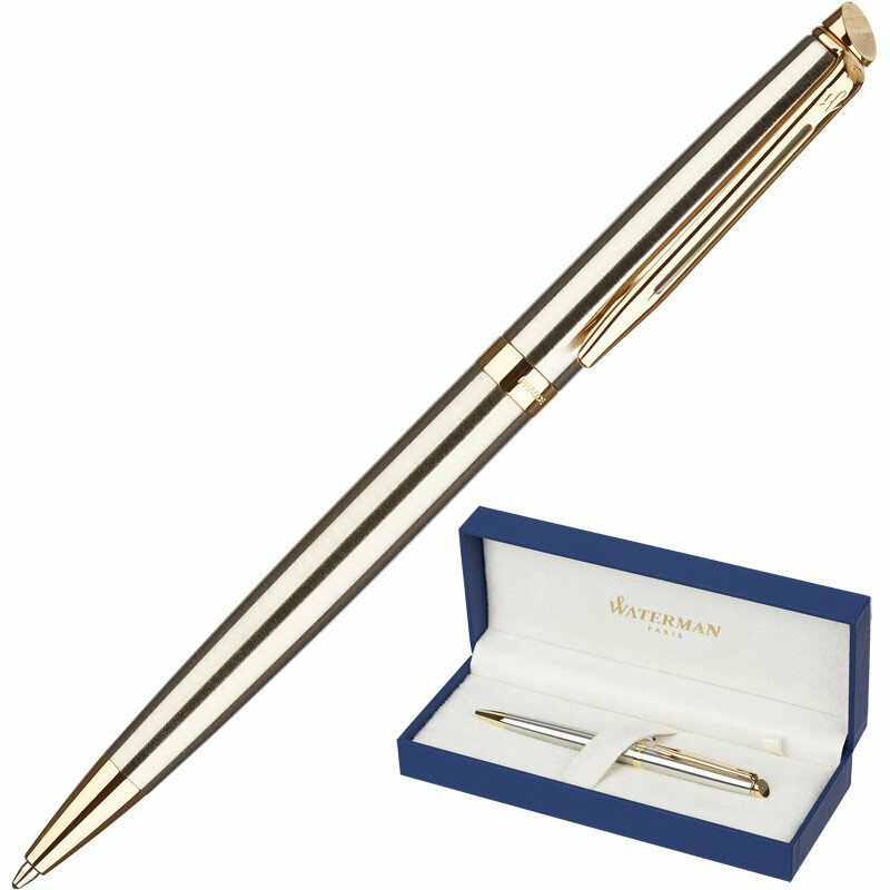 Ручка шариковая WATERMAN HEMISPHERE S0920370 сталь с позол лин сред чер син, 328781
