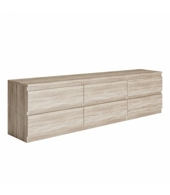 Тумба кастор длинная с шестью ящиками, ДСП, цвет Дуб Сонома 2.03.03.110.3