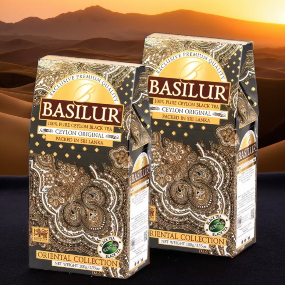 Чай черный Базилур Настоящий Цейлон 100 грамм 2 штуки