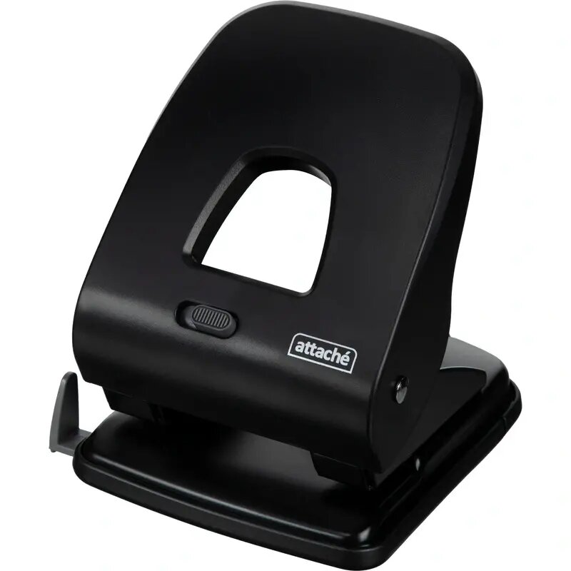 Дырокол Attache Perform до 40 листов черный с линейкой, 1866803