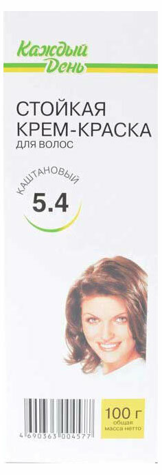 Крем-краска для волос «Каждый день» Каштан тон 5.4, 100 г