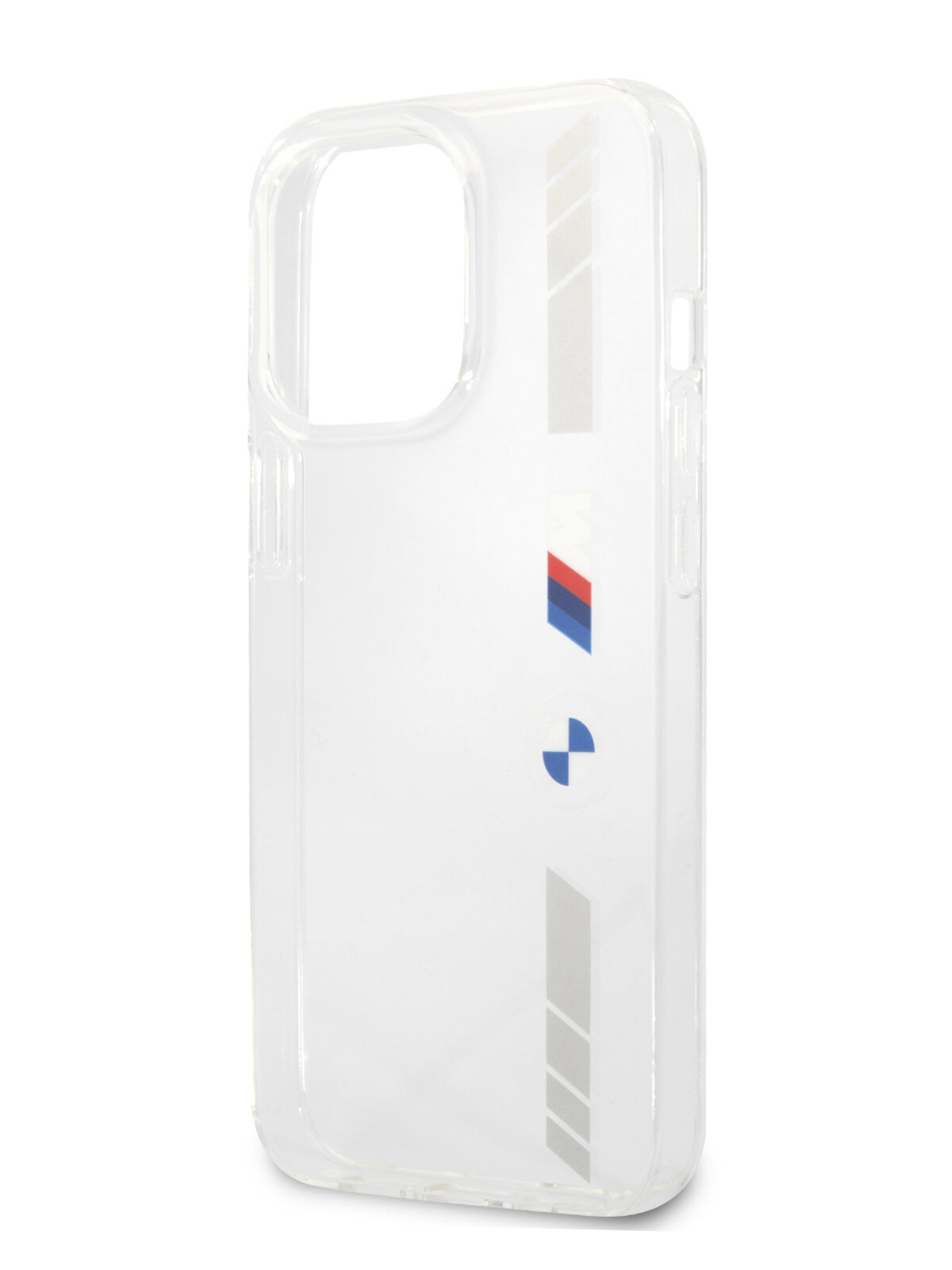 BMW для iPhone 13 Pro Max чехол M-Collection PC/TPU Silver stripes Hard Transparent