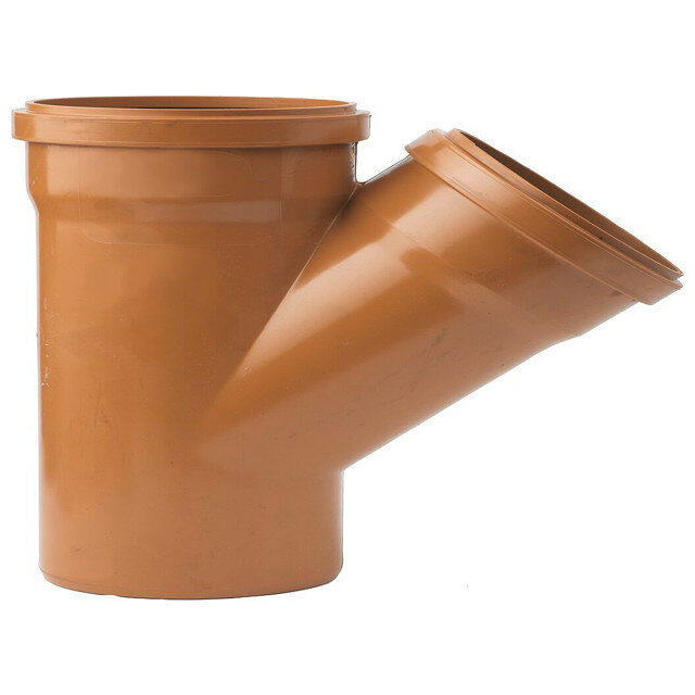 Тройник 160 мм для наружной канализации, угол 45°, соединитель для труб из пластика