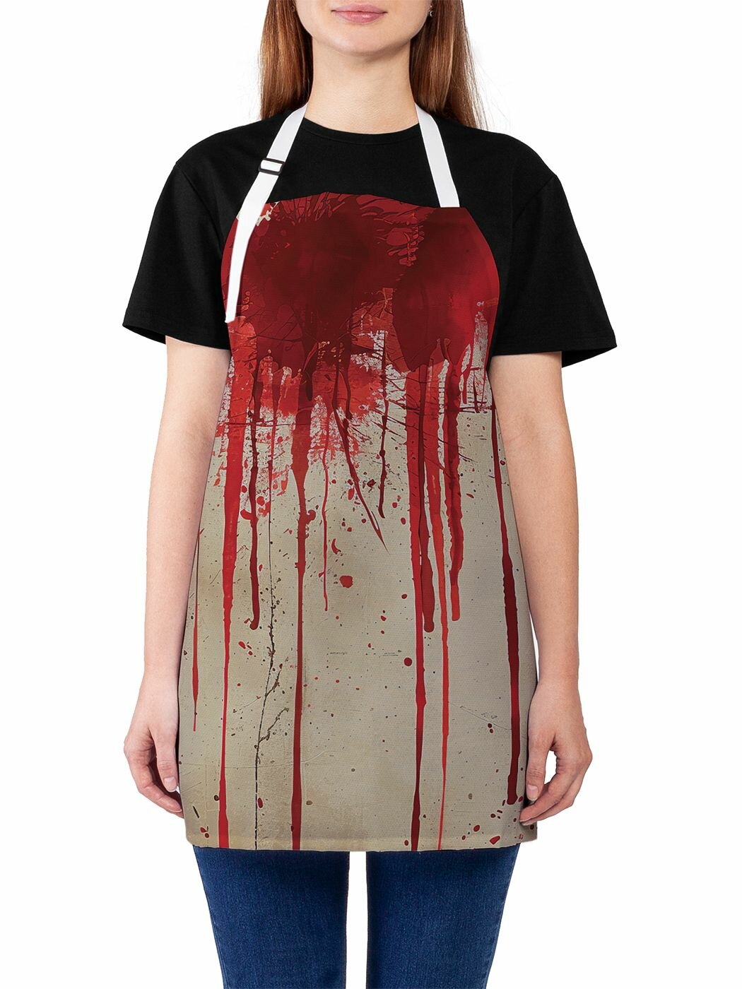 Фартук для кухни тканевый "Яркое пятно" / водоотталкивающий, универсальный размер , JoyArty, серия Хэллоуин