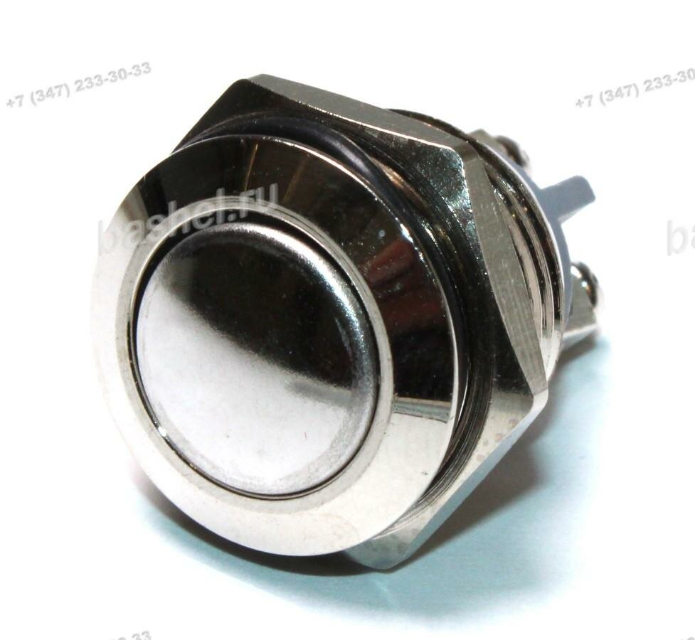 Кнопка антивандальная PBS-28B, б/ф, OFF-(ON) на замык, 2А, 250В мет, M16, RUICHI