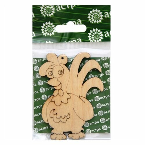 L-528 Деревянная заготовка 'Гламурный петух', 5*7 см, Astra&Craft