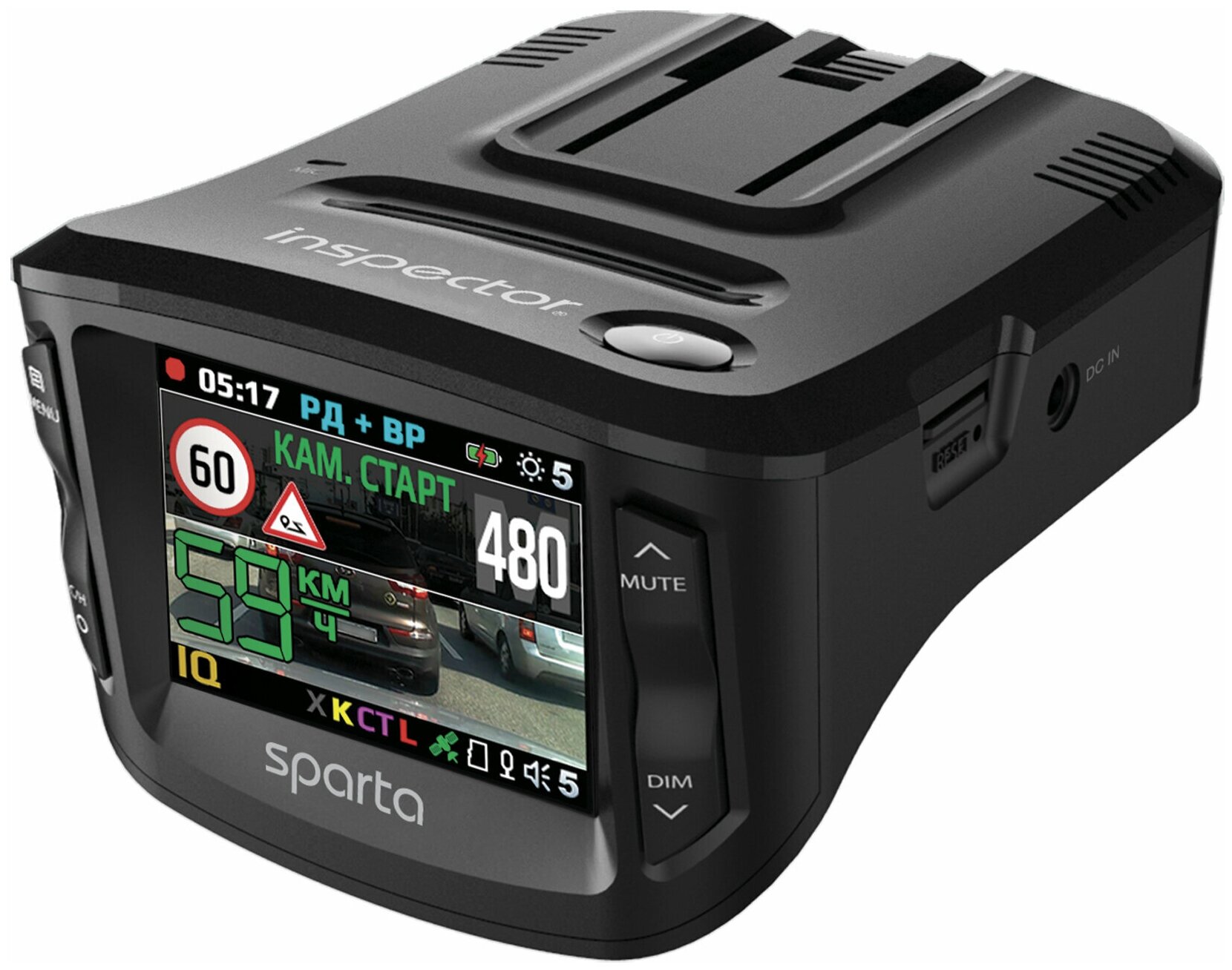 Видеорегистратор с радар-детектором Inspector Sparta, GPS, ГЛОНАСС, черный