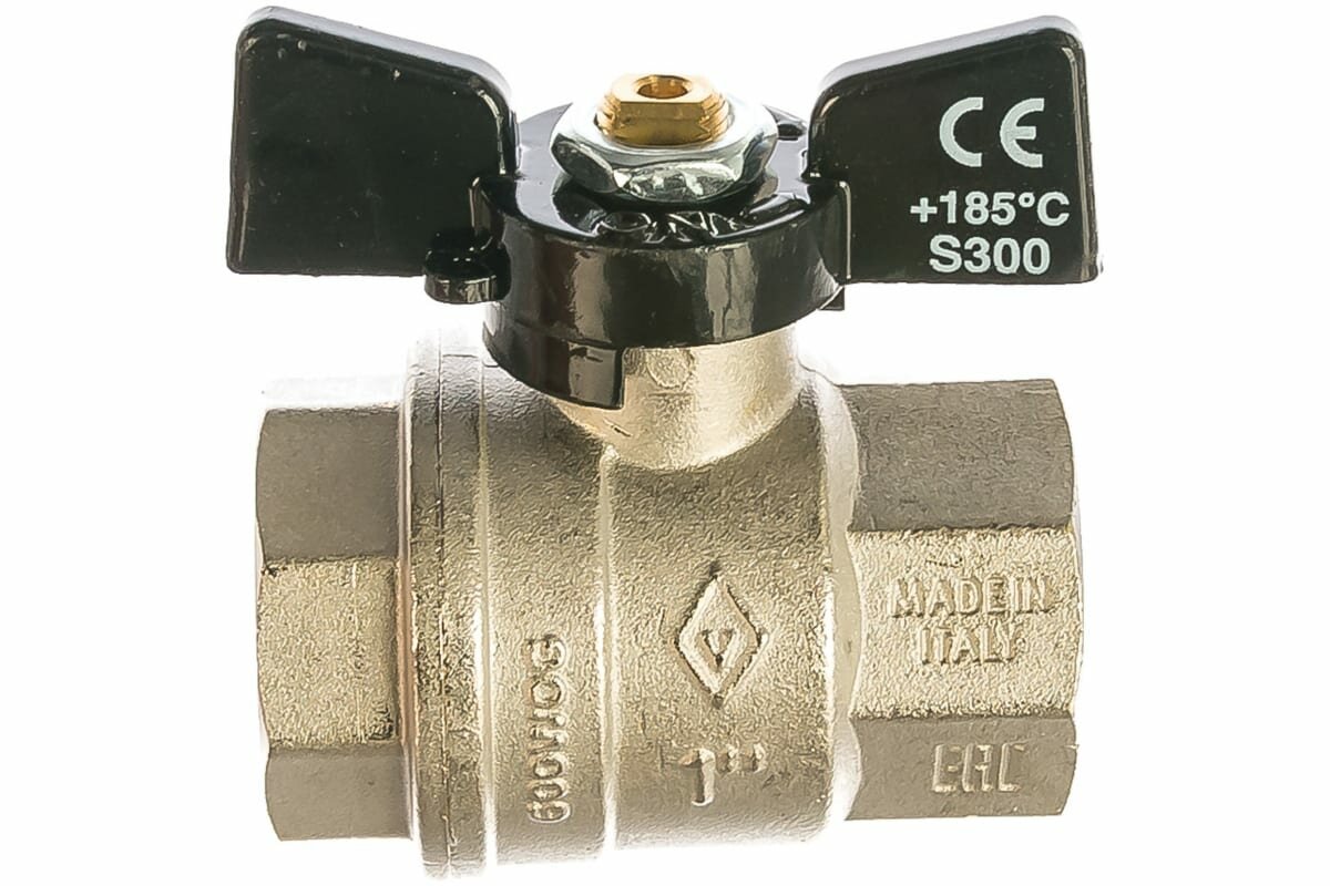 Bugatti OREGON 3020072 Шаровый кран В/В Ду-25 1 дюйм Черная бабочка для водоснабжения