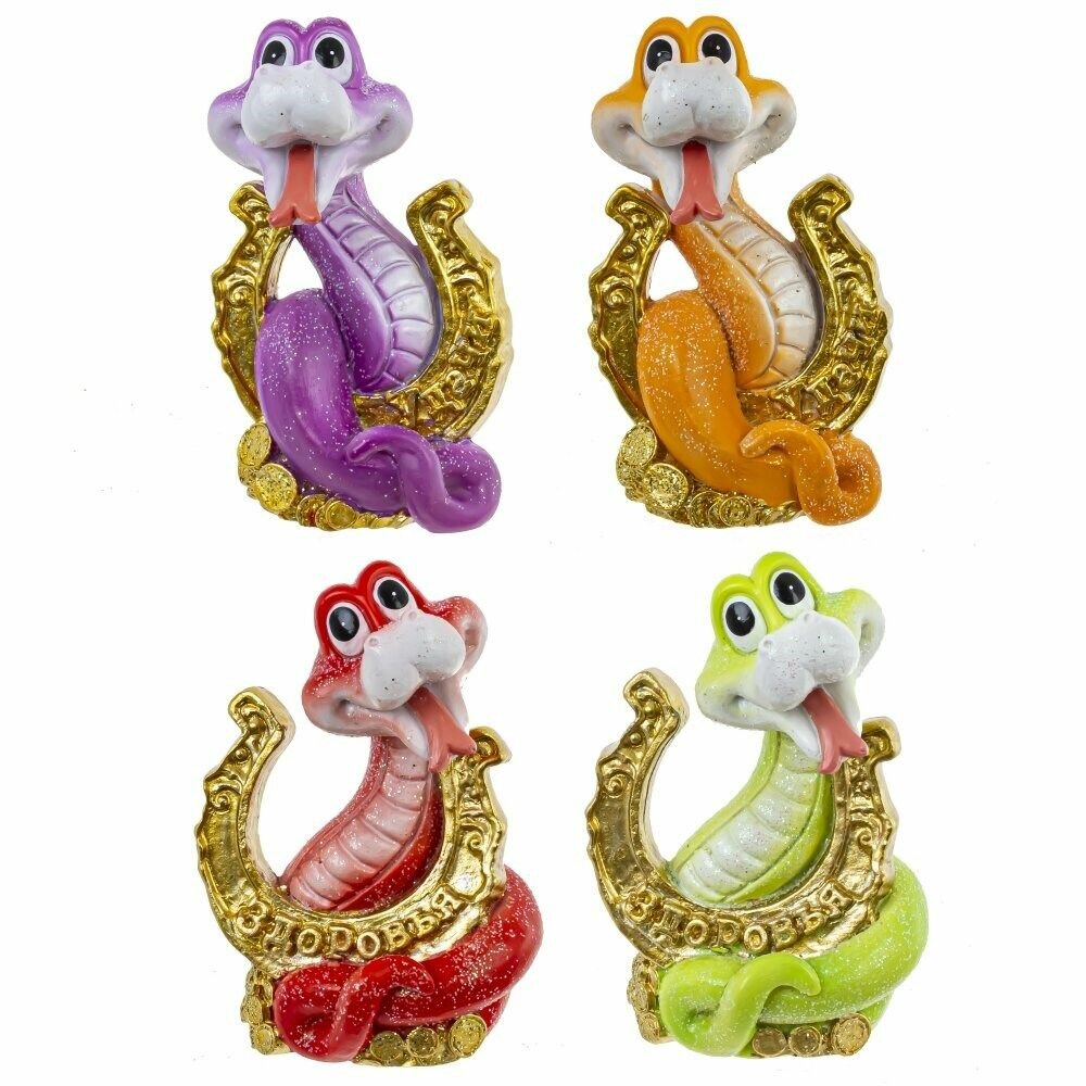 Фигурка декоративная "Змея", 5х5х8 см, 4 вида, 1 штука