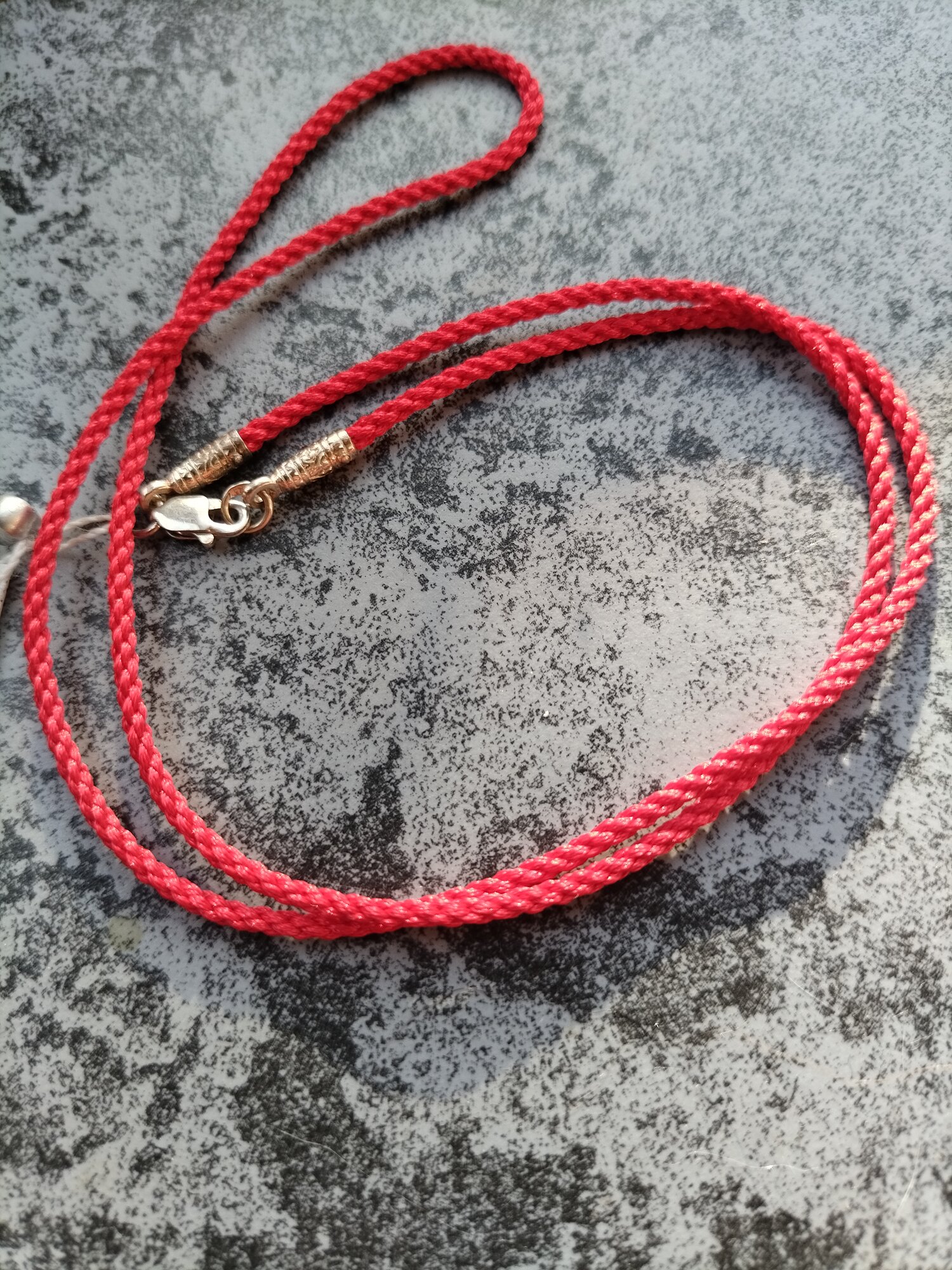 Шнур, серебро, 925 проба, родирование