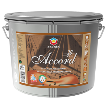 Алкидная Эмаль 0.9л Eskaro Accord 30 Полуматовая Универсальная.