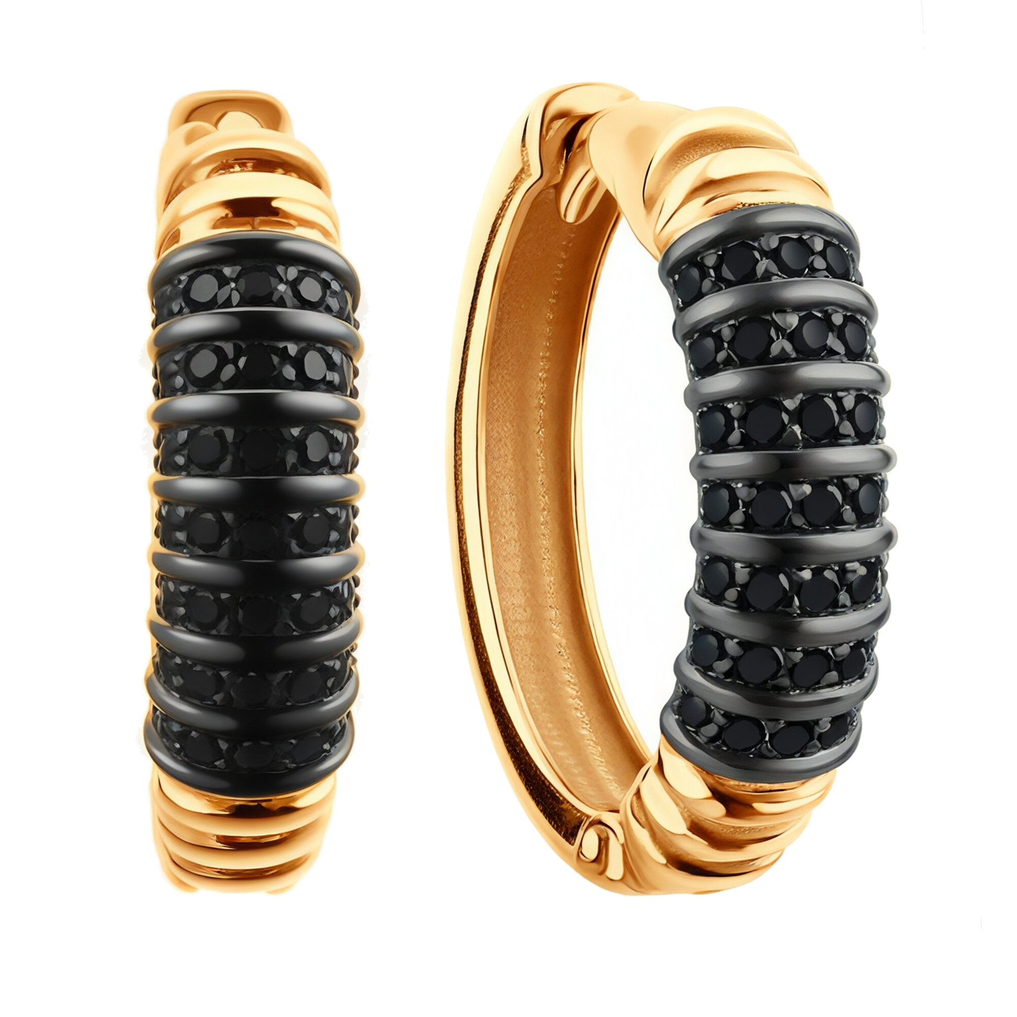 Серьги, красное золото, 585 проба, фианит