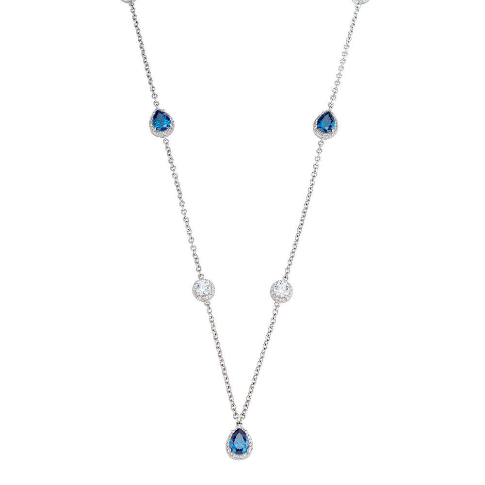 Колье, серебро, 925 проба, родирование, фианит