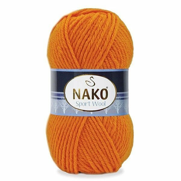 Пряжа Nako SPORT WOOL 93 оранжевый (5 мотков)
