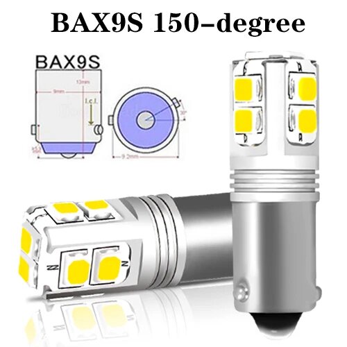 Gtinthebox Canbus H21W BA9S BAX9S BAY9S светодиодный Bulbs для 150 degree BAX9S, Amber yellow