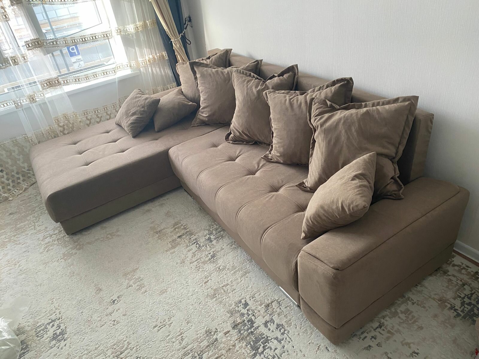 Диван угловой Норд, 285х190х87см, наполнитель ППУ, ящик для белья, левый угол, RS-7