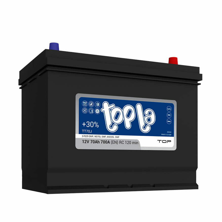 Аккумулятор автомобильный TOPLA TT70J Top JIS 70 а/ч 700А TOPLA-TT70J