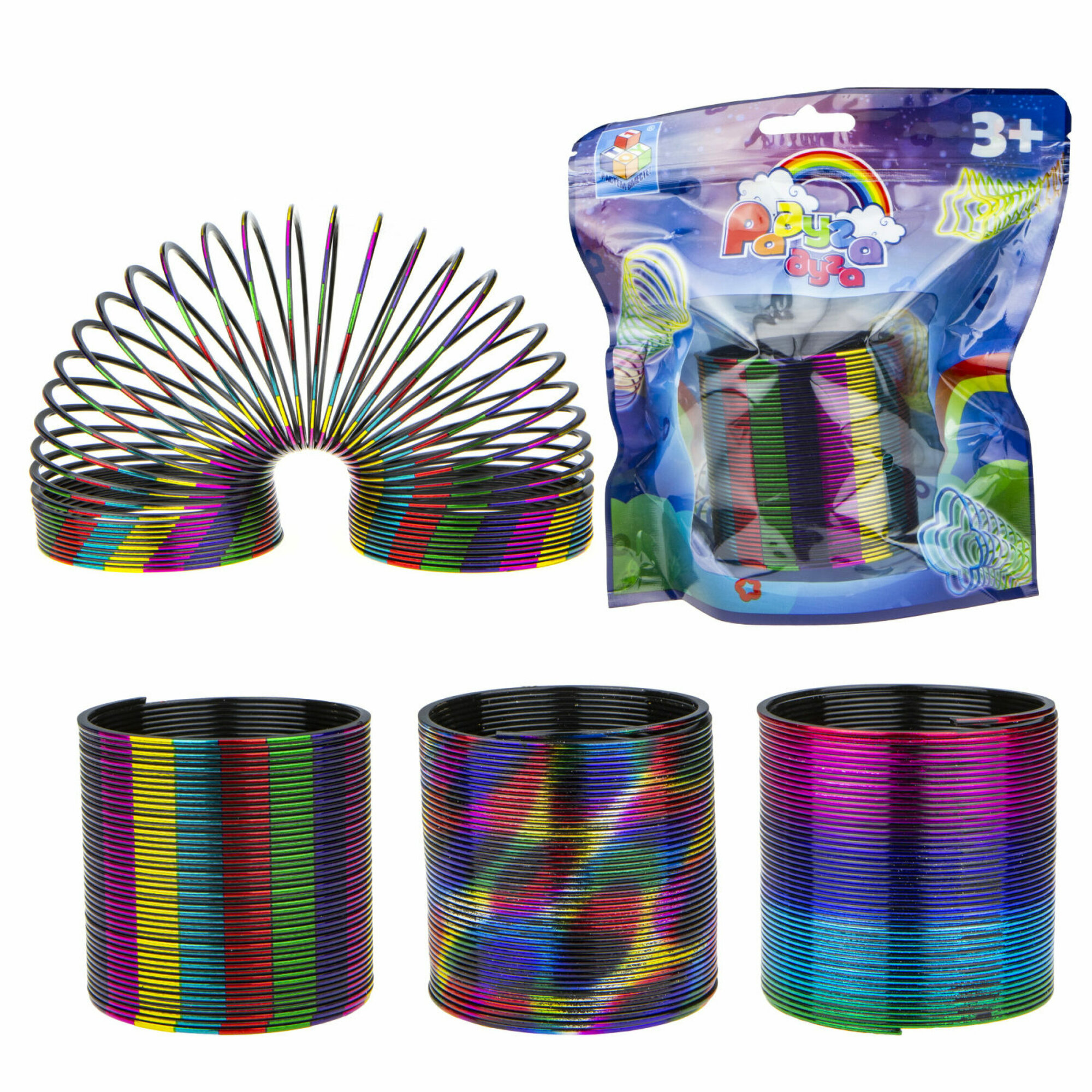 Игрушка-антистресс 1toy пружинка Радуга-Дуга металлик пятнист. в ассортименте