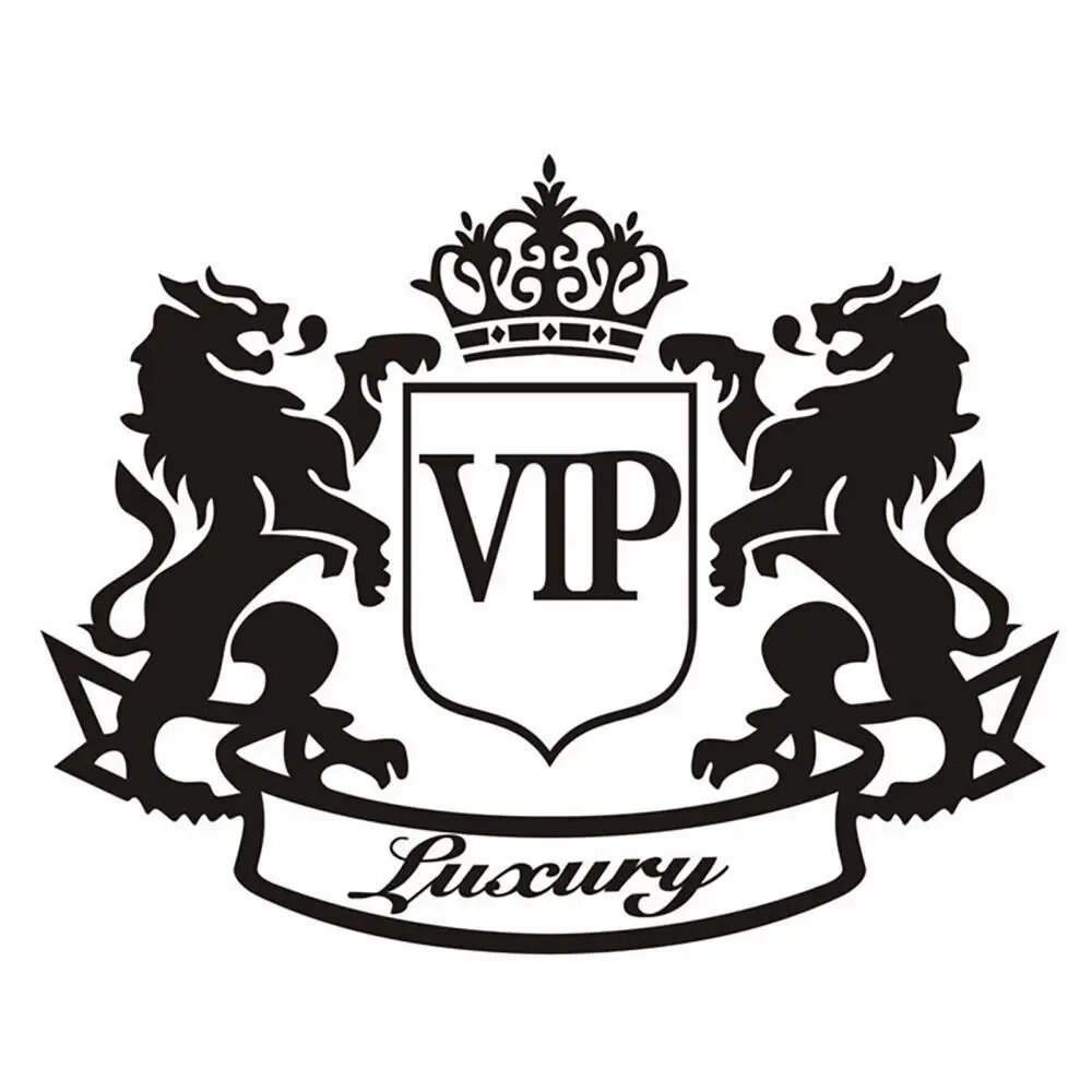 Наклейка VIP Luxury с львами, черная