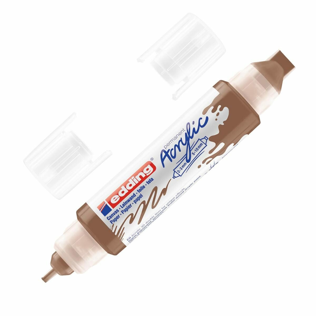 Маркер-аппликатор акриловый двусторонний 3D Edding 5400 (2-3мм и 5-10мм, светло-коричневый), 5шт.