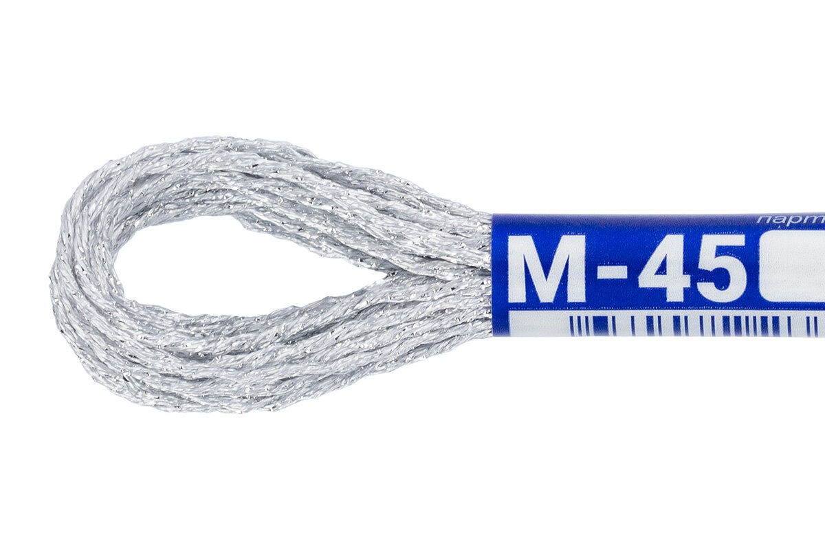 Мулине Gamma NM металлик, нитки для вышивания 8 м, M-45 жемчужный 1 штука, 100% полиэстер