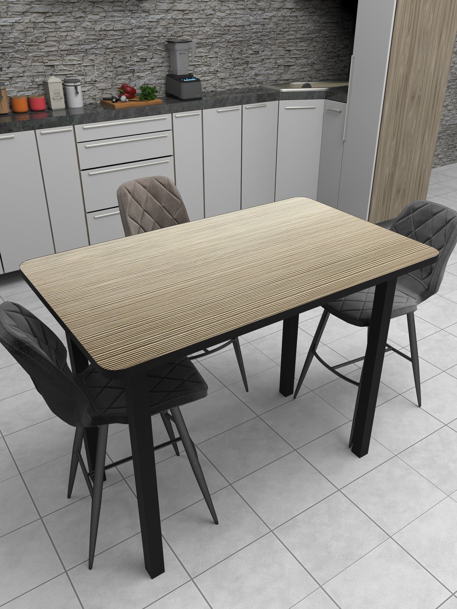 Обеденный стол с пластиковым покрытием "Риголетто Светлый", 100х60х76см