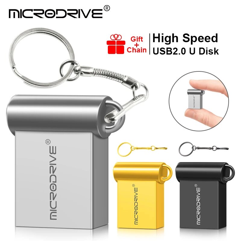 MicroDrive 32 ГБ серебристая USB-флешка
