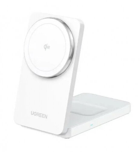 Беспроводное зарядное устройство Ugreen W706 (45057) 2-in-1 Wireless Charger for Iphone 15Вт, белый