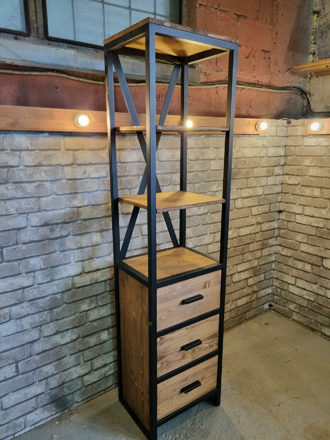 Стеллаж "EasyLOFT" в стиле лофт, для дома и офиса, 50х40х200 см.