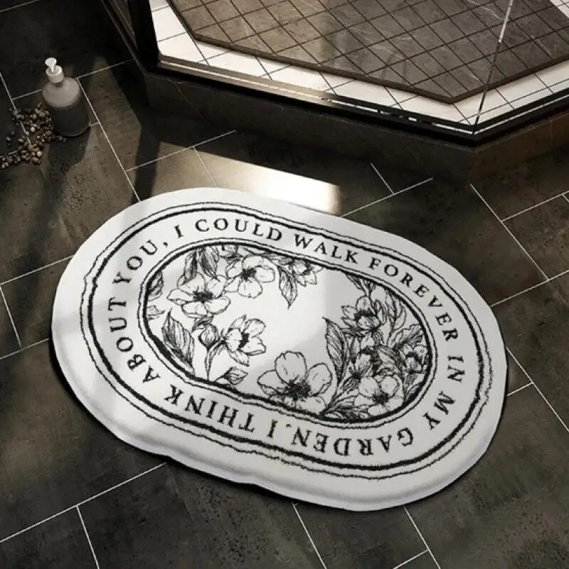 Флоральный коврик для ванной, впитывающий, нескользящий, быстро сохнущий, коврик для туалета, прихожей, области комнаты, моющийся C-50x80