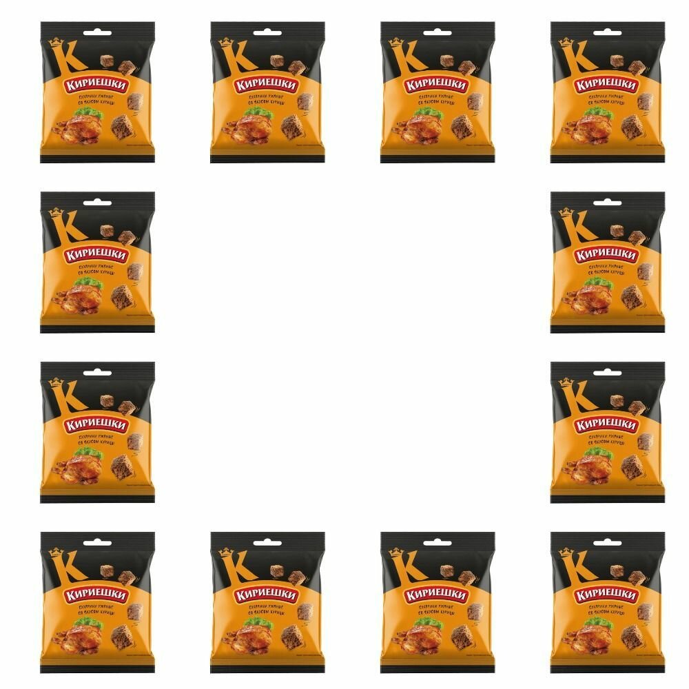 Кириешки Сухарики со вкусом курицы, 40 г, 12 уп.