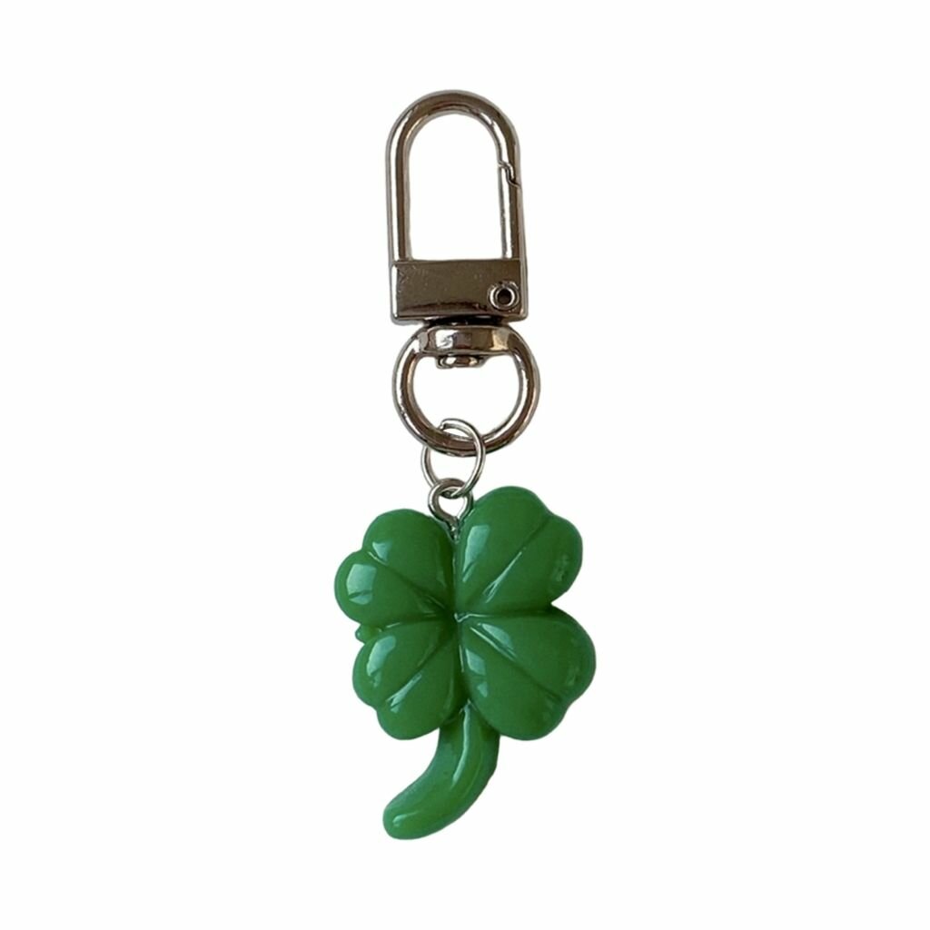 Брелок, Подвеска для мобильного телефона с зеленым четырехлистным клевером-брелок B