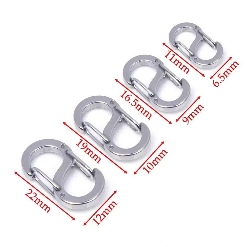 Золотые карабины из нержавейки XHN 11x6.5mm-2pcs, CJ-009-Steel