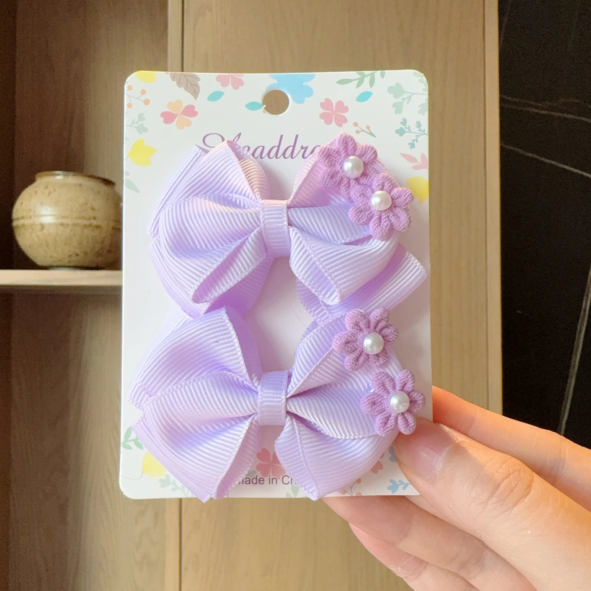 Детские банты из полиэстера 2 шт. Сиреневый, A087-5